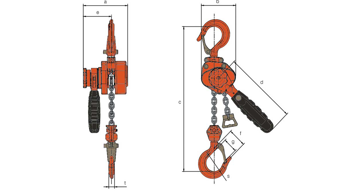 WH L4 Compact Lever Hoist 250kg - Hird Sales